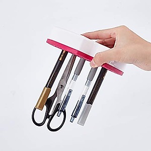 GORGECRAFT Silicone Makeup Brush Holder Sew Desktop Organizers Multipurpose Painting Pen Stand Holder Cosmetic Storage Box for Stash and Store (Rose Red)