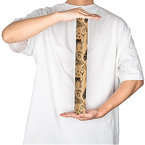 RUSPEPA Kraft Christmas Wrapping Paper Roll - Mini Roll - Black Reindeer Design for Holiday Gift Wrap - 17 Inches X 32.8 Feet