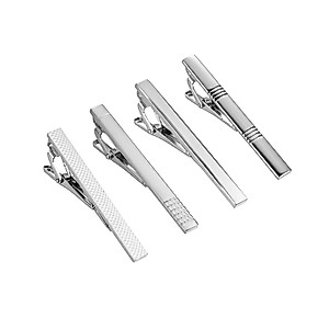 Tornito 4Pcs Tie Clips Set for Men Tie Bar Clip Set for Regular Skinny Ties Necktie Wedding Business Clips for Men