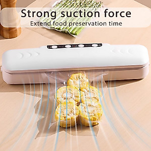 Automatic Vacuum Sealer Machine Household for Food, Dry/Moist Vacuum Sealer Machine with Air Sealing System for Food Storage, Portable Food Vacuum Sealer with 10 Vacuum Seal Bags & 2 Air Suction Hose