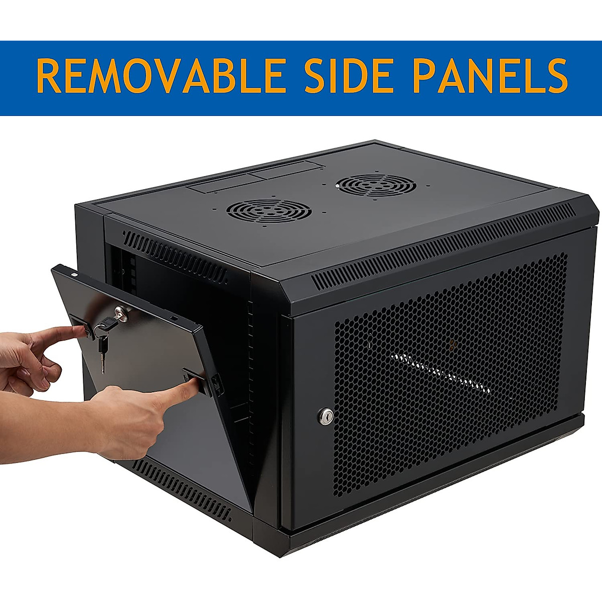 Tedgetal 6U Wall Mount Server Cabinet Network Rack Vented Enclosure Locking Door