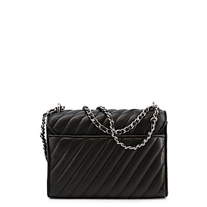 Michael Michael Kors Women's Medium Rose Quilted Leather Flap Bag in Black, Style 35T0SX0L2U