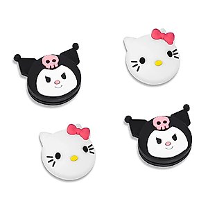 PERFECTSIGHT Cute Thumb Grip Caps for PlayStation 4/5, PS5, PS4, Xbox Series X/S, Xbox One, Switch PRO Controller, 4PCS Kawaii Soft Rubber 3D Analog Thumbsticks Grips Joystick Cover Set, Rabbit+Kitty