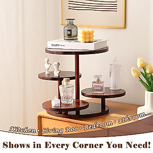 GKOKG 4 Tier Round Cupcake Tower for 50 Cupcakes, Acacia Wood Cupcake Stand for Dessert Table, Woodden Serving Stand, Cake Stand & Dessert Tower for Birthday, Graduation, Wedding, Tea Party