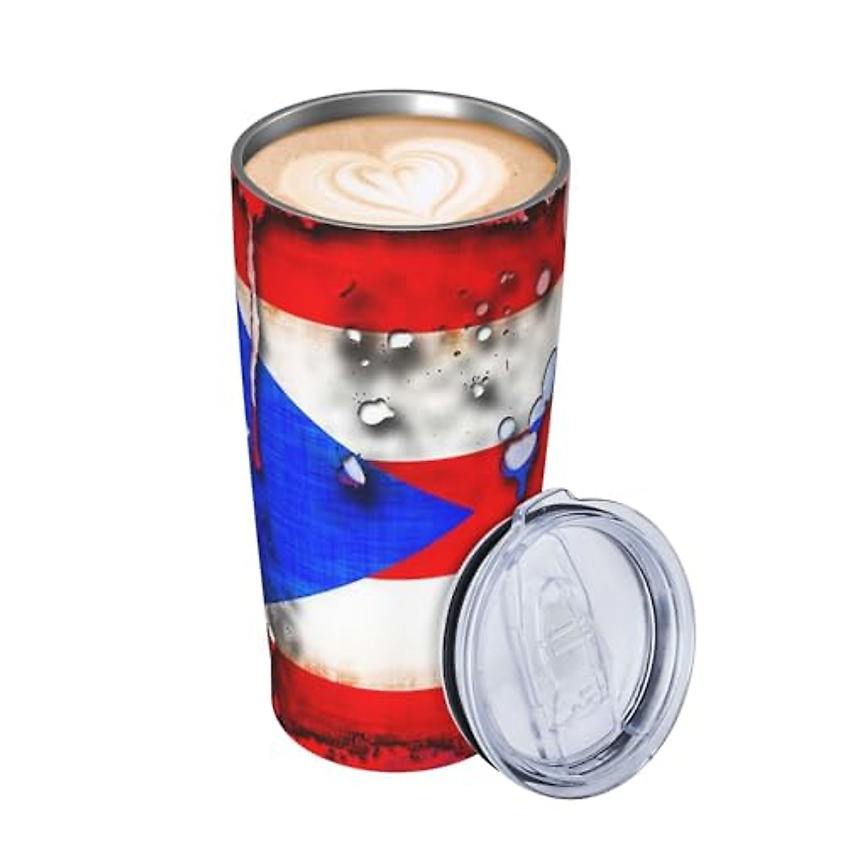 VKKOEWL Puerto Rico flag Stainless Steel Insulated Tumbler 20 Oz Travel Water Bottle Coffee Mug Drink Cup With Lid Straw