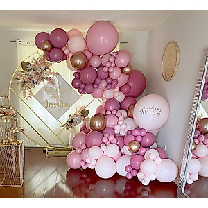 Pink Balloon Garland Arch Kit,Hot Pink Latex Pastel Pink Balloon, 18 12 10 5 Inch Latex Balloons for Wedding Baby Shower Bridal Shower Birthday Princess Theme Party Decorations