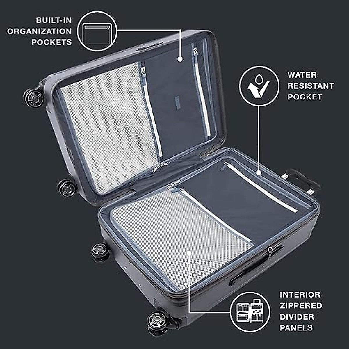 Travelpro Platinum Elite Hardside Expandable Spinner Wheel Luggage TSA Lock Hard Shell Polycarbonate Suitcase, Vintage Grey, Checked Medium 25-Inch