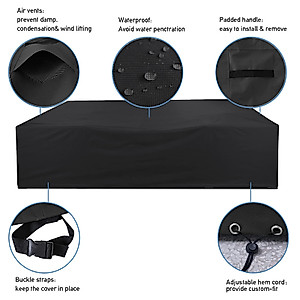 AKEfit Patio Furniture Set Cover Outdoor Sectional Covers，Outdoor Table Sofa Set Covers Waterproof Resistant Large Outdoor Furniture Set Covers,110" L x 84" W x 28" H