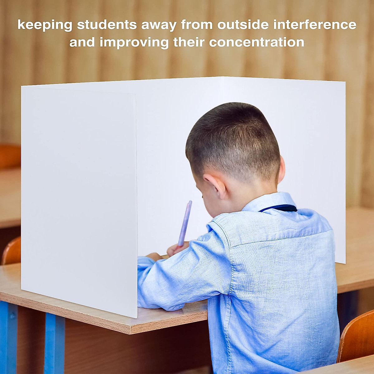 36 Pieces Desk Divider for Student Desks Reduces Distractions Plastic Guard White Classroom Privacy Folders Trifold Desk Divider for School Teacher Student Test Home Supplies