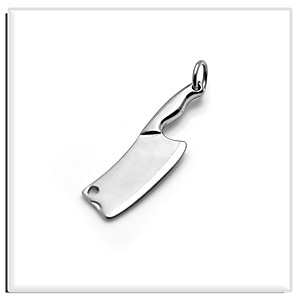 Xusamss Fashion Classic Titanium Steel Kitchen Knife Pendant Chef Necklace,22inches Box Chain