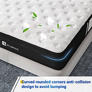 Avenco King Mattress, 10 Inch Innerspring Hybrid Mattress with Gel Memory Foam and Pocket Springs King Size Mattress for Motion Isolation, Pressure Relief & Supportive, CertiPUR-US Certified