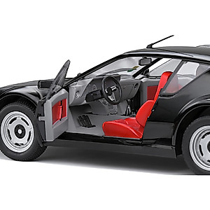 1983 Alpine A310 Pack GT Noir Irise Black with Red Interior 1/18 Diecast Model Car by Solido S1801205