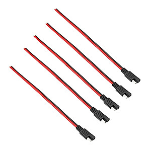 ZUDKSUY 14AWG SAE Quick Connector/Disconnect Plug, SAE Automotive Extension Cable for Motorcycles, Trucks, Solar and Cars - 1ft/30cm 5Pieces