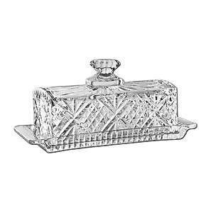 James Scott Glass Butter Dish With Lid, holds a standard stick of butter
