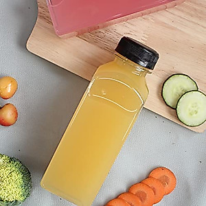 zmybcpack 24 pack 12 oz(350 ml) Clear PET Plastic Juice Bottles with Caps - Plastic Smoothie Bottles-Reusable Bulk Beverage Containers with Tamper Evident Lids for Juicing, Other Beverage