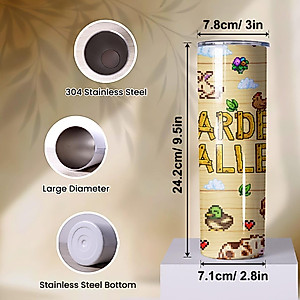 Stardew Farm Valley Collection Tumbler Game Stardew Coffee Valley Tumble Stainless Steel Vacuum Insulated, Thermos Mug With Lids And Straws, Travel Coffee Valley Cup Farm Gifts