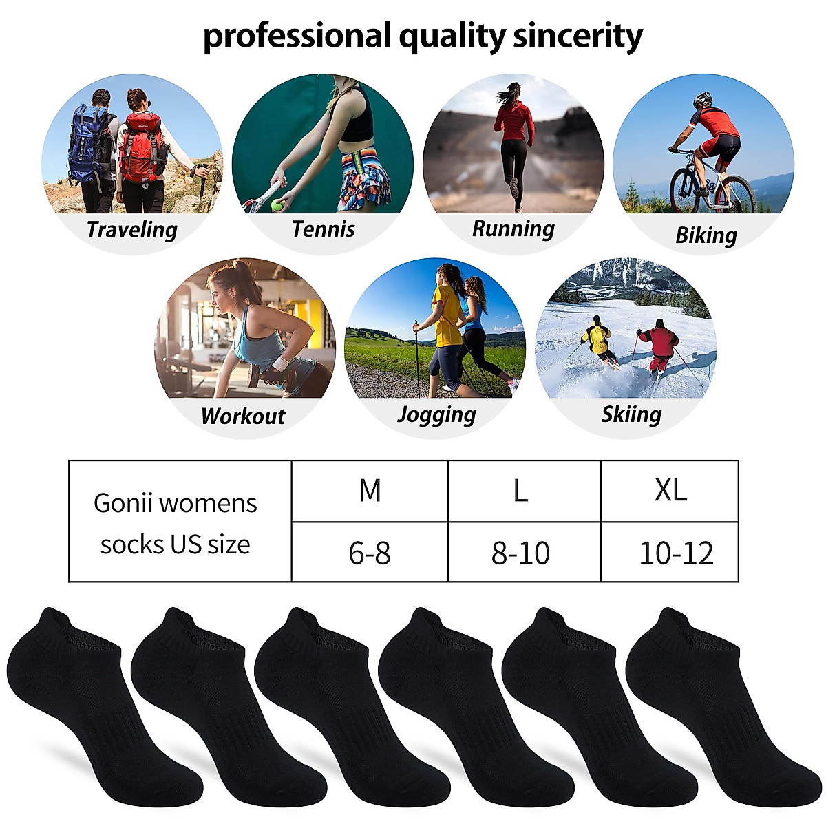 ATBITER 6 Pairs Women's Ankle Running Socks Cushioned Low Cut Tab Athletic Socks