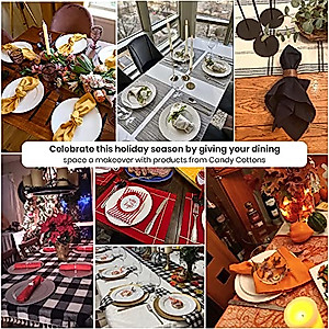 Cotton Carnival Dinner Napkins, Made with Pure Cotton, Christmas Tree Embroidered of Size 43Cm X 43Cm, Set of 6 Napkins Soft and Comfortable - Durable Quality