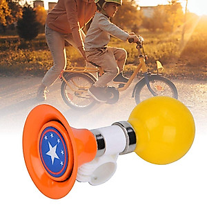 Rubber Children Bike Horn, Metal Rubber Loud Children Bike Horn Bike Warning Bell for Boys Girls Bike Accessory (Orange)