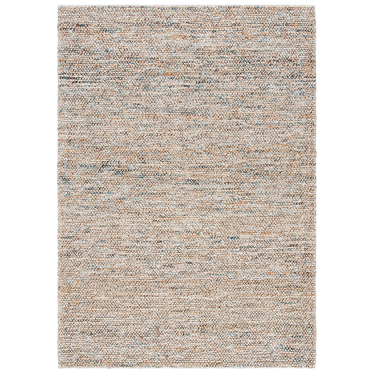 SAFAVIEH Bohemian Collection Area Rug - 6' x 9', Natural & Blue, Handmade Farmhouse Coastal Jute, Ideal for High Traffic Areas in Living Room, Bedroom (BOH901M)