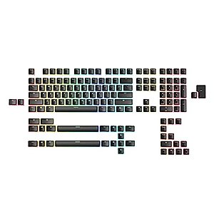 Glorious Aura V2 (Black) - PBT Pudding Keycaps for Mechanical Keyboards - ANSI (US), ISO Compatible - Supports Full Size, TKL, 75%, 60% Layouts