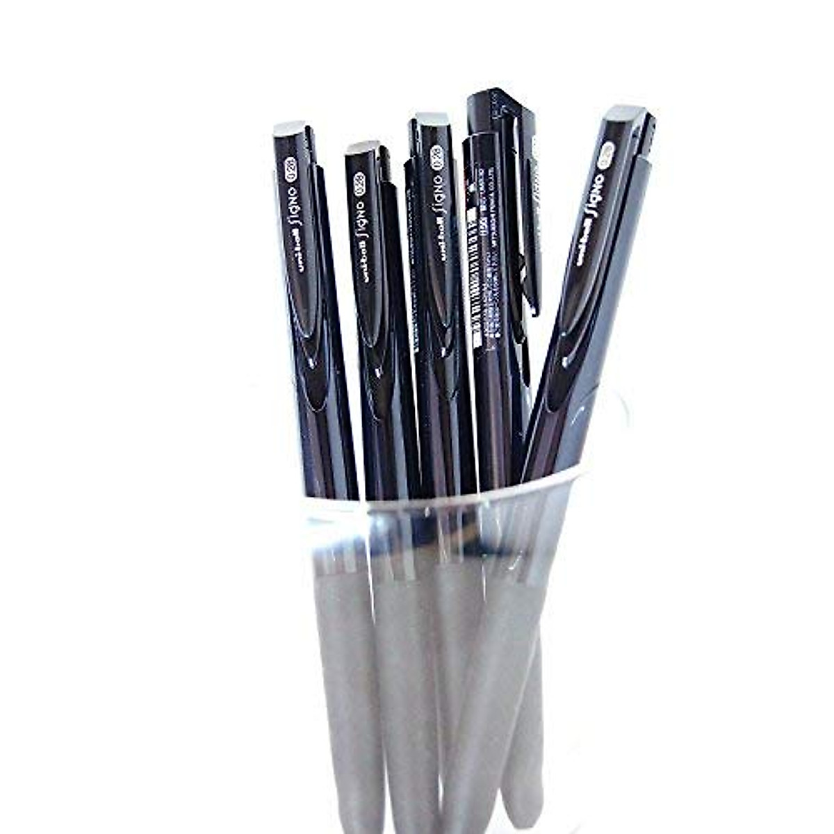 Uni-ball Signo RT1 Retractable Gel Ink Pen, Ultra Micro Point 0.28mm, Rubber Grip, Black Ink, UMN-155-28, Value Set of 5