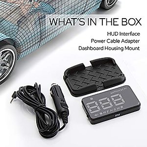 Pyle 3.5’’ Car HUD - Head-Up Display Multi-Color Windshield Screen Projector Vehicle Speed & GPS Navigation Compass, Plug & Play - (PHUD12)