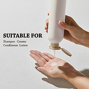 Lusiyi Squeeze Bottles 8 oz, Travel Shampoo and Conditioner Bottles, Plastic Refillable Containers for Lotion(8oz, 3Pcs, White)