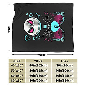 Super Soft Christmas Jack Blanket, Novelty Flannel Fleece, All-Season Lightweight Living, Bedroom Warm Blanket for Adults and Children 1-50"x40"