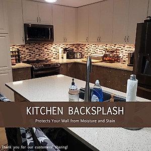 Vamos Tile 12" x 12" Peel and Stick Self Adhesive Kitchen Backsplash, Stick On Tile Backsplash for Kitchen & Bathroom(10 Sheets)