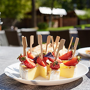 Minisland Premium 4.7 Inch Square Small Mini Bamboo Paddle Skewers for Appetizers Fruit Kabobs Sandwiches Cocktail Party Finger Food Sticks 3mm Thick 100 Counts -MSL162