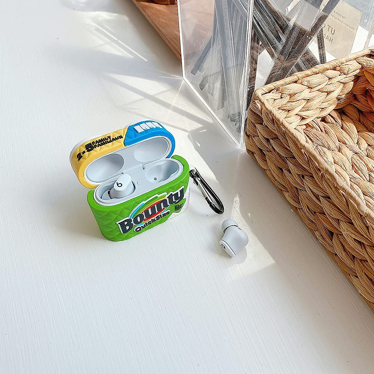 Compatible with Beats Studio Buds Case Cute,3D Cartoon Cute Design Silicone for Beats Studio Buds Case for Kids/Girls/Teens Boys (Bounty Tissue)