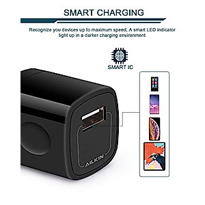 [5Pack/1Port] USB AC Charger Adapter, Wall Plug Fast Charging Outlet Power Box Cube for iPhone 14 13 12 11 Pro Max/Mini SE X XR XS, iPad, Samsung S22 S21 S20 S10 S9 Android Phones Multiple Brick Block