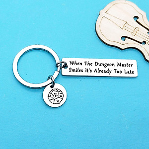 Xiahuyu Keychain Gift for Dungeon Master for DM Gift When The Dungeon Master Smiles It's Already Too Late Keychain Dungeons and Dragons Gift RPG Gift Gamer Gift for Dungeon Masters Fans Gift