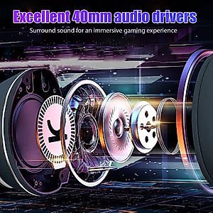 Atrasee Stereo Gaming Headset for PS4 PC PS5 Xbox One Nintendo Switch, Wired Cat Ear Headphones with Mic, Surround Bass, Soft Earmuffs, Noise Cancelling Over Ear Headphones for Girls Kids, Black