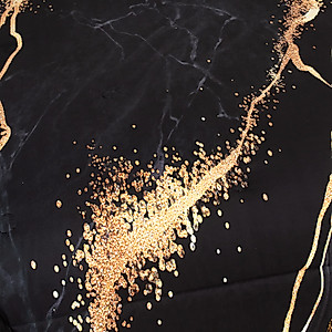 Tailor Shop Marble Bedding Set Soft Microfiber Black and Gold Comforter Set Queen Size for Kids Men and Women with 1 Marble Comforter and 2 Pillowcases…