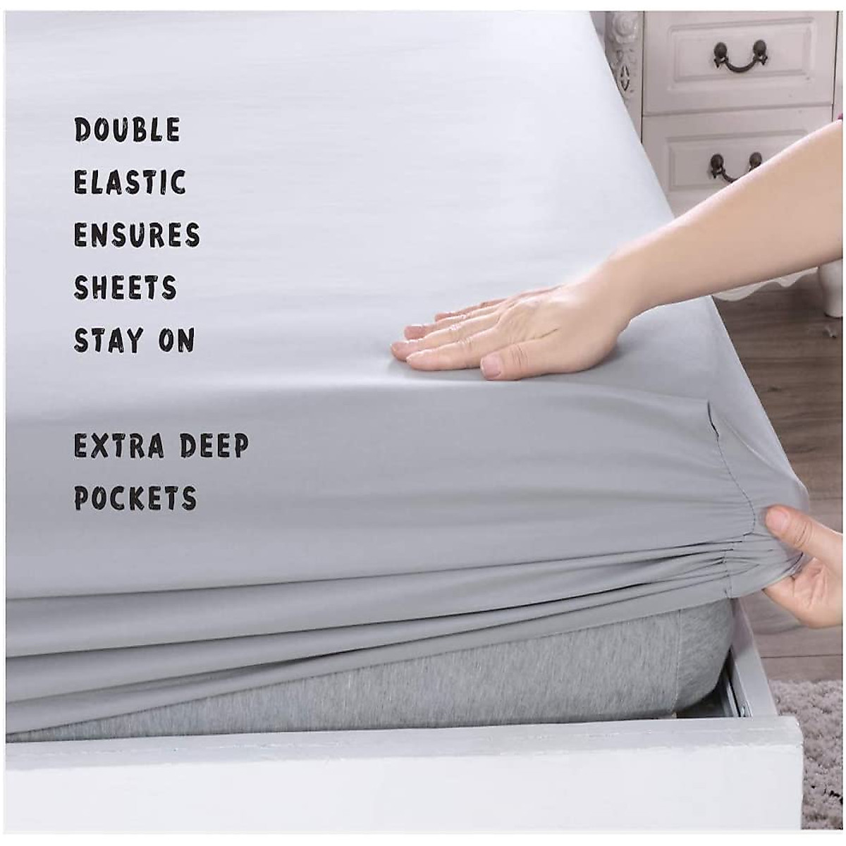 Cheap Bedding Bed Sheet Set - 4 Piece Queen - Microfiber - White and Purple Deep Pockets -King Sheets Sets Closeout - 3 PC Twin Black and Yellow - Sabanas Full Size Clearance Prime (Queen, Blue)