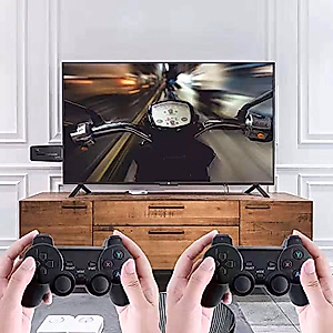 Wireless Retro Game Console, Plug and Play Nostalgia Video Game Stick Built in 10000+ Games, 9 Classic Emulators, 4K High Definition HDMI Output for TV with Dual 2.4G Wireless Controllers (64G