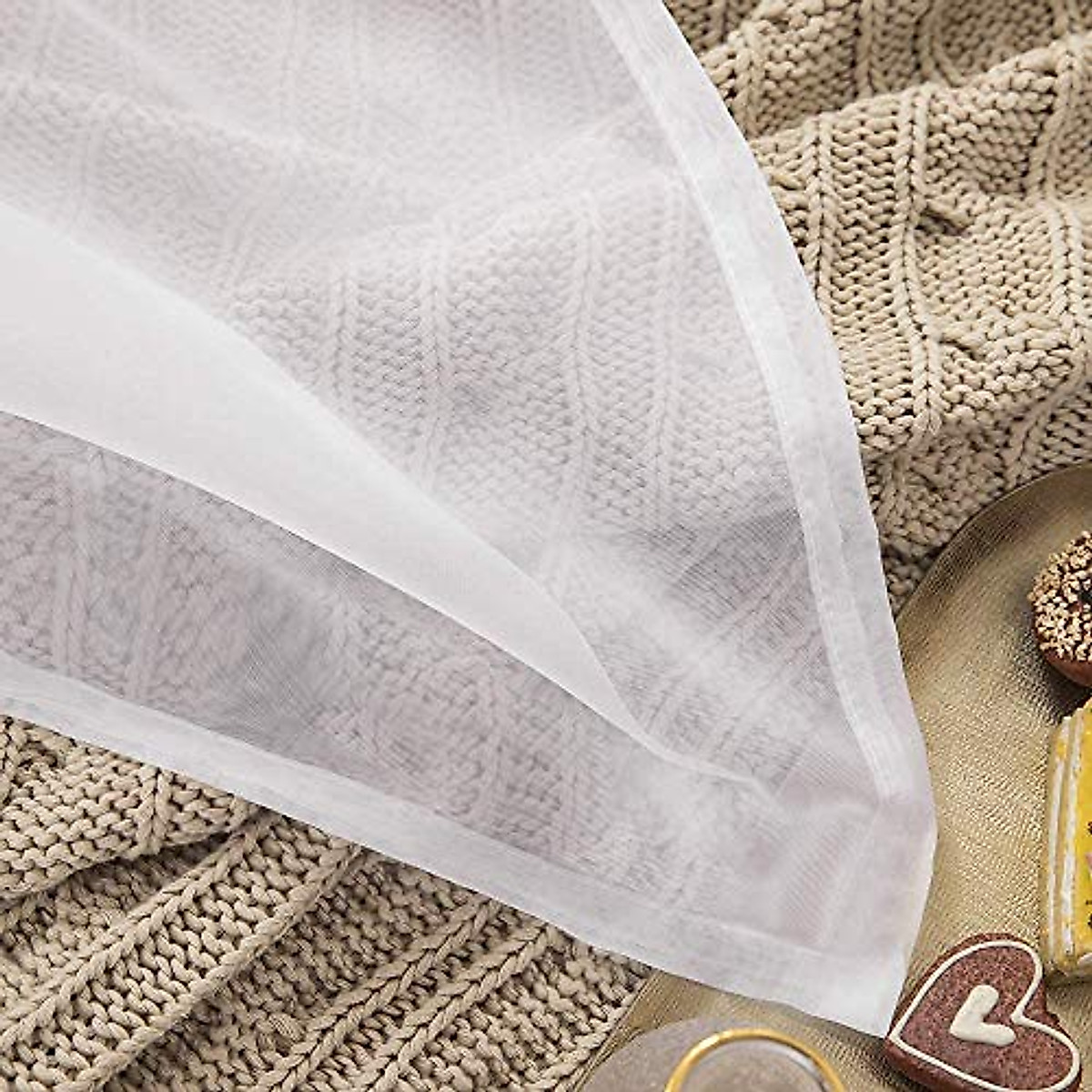 MIULEE 2 Panels Solid Color White Sheer Curtains Elegant Grommet Window Voile Panels/Drapes/Treatment for Bedroom Living Room (54X96 Inch)