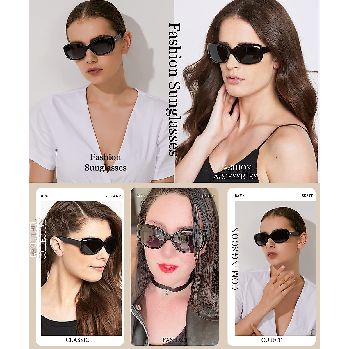 Dollger Polarized Dark sunglasses for women men UV Protection Trendy sunglasses polarized For Driving Square Frame Black