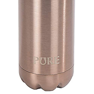 PURE Drinkware Pure Premium-Quality 750ml Sports CTG Large Stainless Steel Vacuum Insulated Metallic Water Bottle, 25 oz, Rose Gold