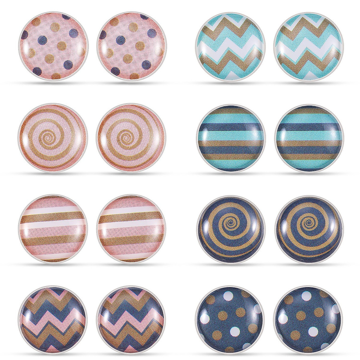 TecUnite 80 Pcs Creative Fashion Push Pins Decorative Thumbtacks for Wall Maps, Photos, Bulletin Board or Cork Boards, 8 Different Patterns(Pink)