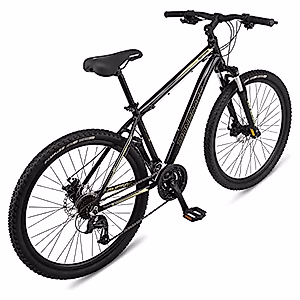 Mongoose Montana Sport Men and Women Mountain Bike, 21-Speed Drivetrain with Trigger Shifters, 27.5-Inch Wheels, 17-Inch Medium Frame, Black