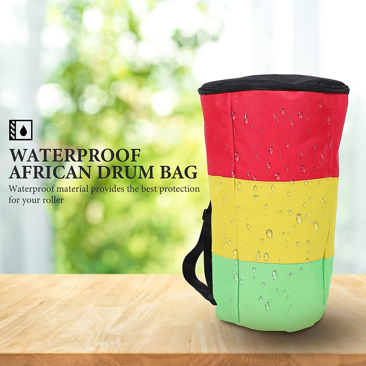 Djembe Drum Bag 12 Inch, Large Djembe Backpack Bag with Shoulder Strap, Double Layer, Djembe Drum Carrying Case Multi