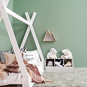 ALIMORDEN Stackable 3 Bin Cubby Unit Storage Cubby Toy Storage Cubby Multi-Bin Toy Organizing Cubby, Suitable for Children's Room, Playroom, Hallway, Laundry Room, White