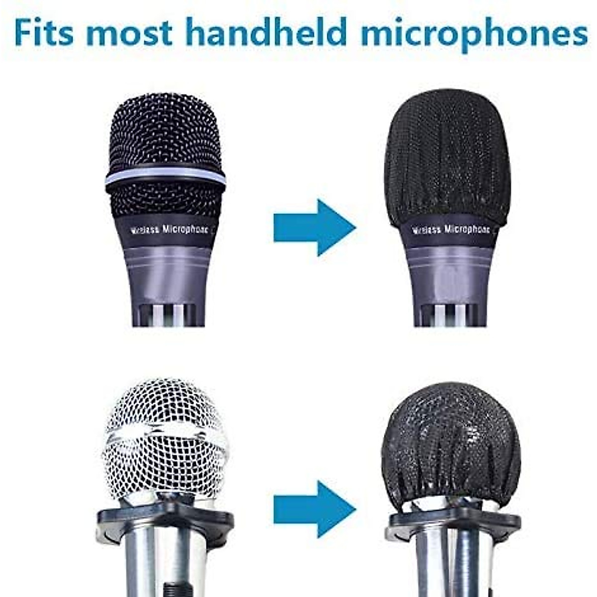LittlePa 200 Pcs Disposable Microphone, Non-Woven Fabric, USB Connector, for Karaoke, Press Conferences, Recording Rooms