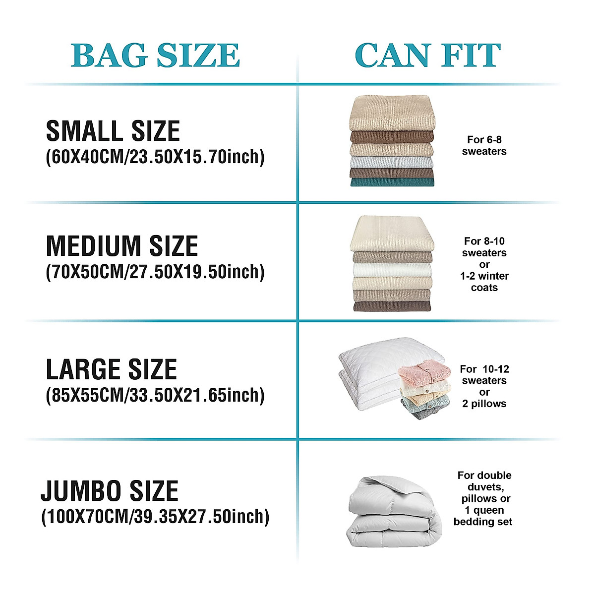 Vacuum Storage Bags, 10 Jumbo Space Saver Bags Vacuum Seal Bags with Pump, Space Bags, Vacuum Sealer Bags for Clothes, Comforters, Blankets, Bedding