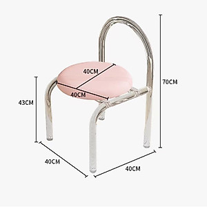 ACICS Transparent Crystal Chair Modern Kitchen Dining Chairs Cosmetic Chair Upholstered Acrylic Chair for Living Room, Bedroom，Makeup Room(40 * 40 * 70cm, Pink)