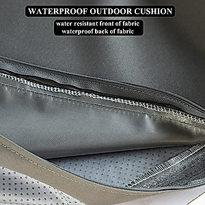 Patio Chair Cushions Set of 2 Non Slip Bottom Chair Pad with Ties Waterproof Square Outdoor Seat Cushion Replacement for Garden Swing Furniture 20x20 Inch, Gray