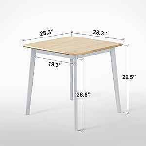 Livinia 3-Piece Dining Table Set, Canberra 28.3" Table (Natural-White) Cabin Chair (Natural) Set for Two